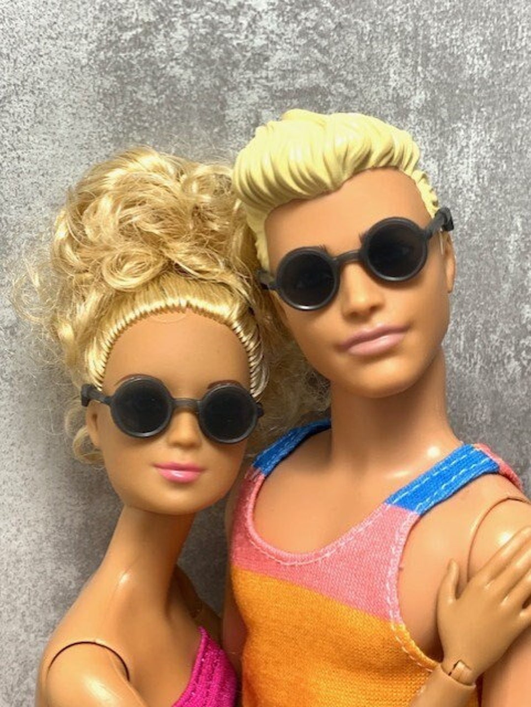 Barbie Doll Black Round Sunglasses Dark See Thru Sunglasses - Etsy