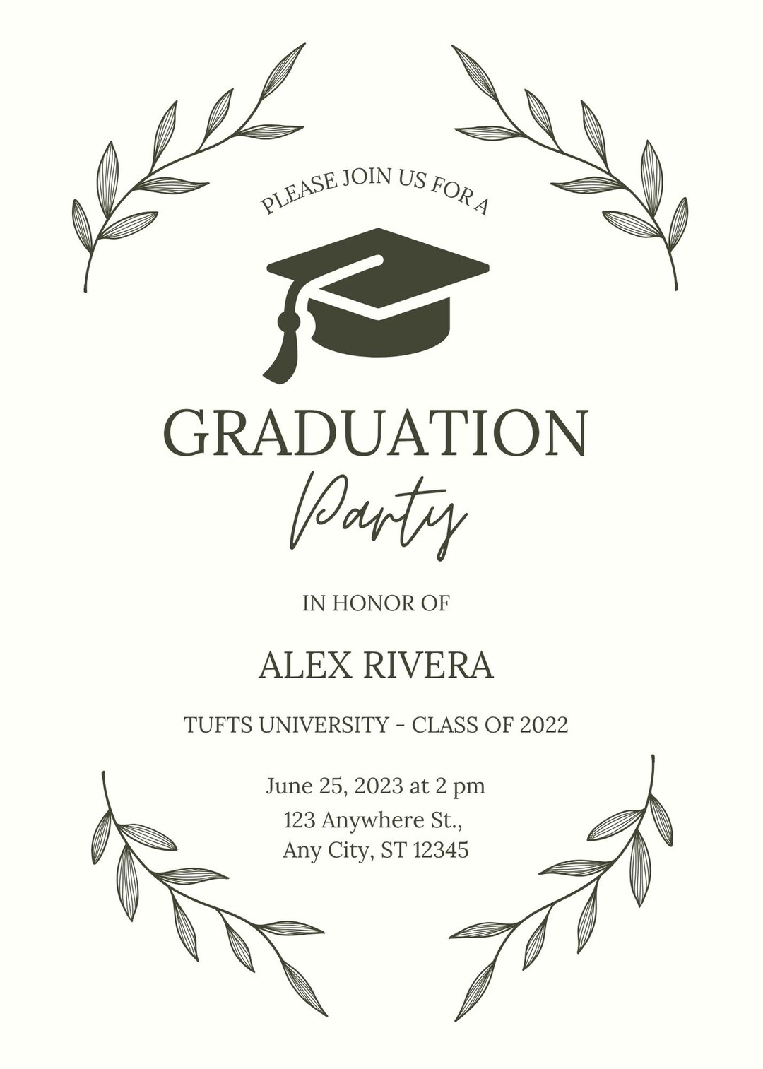 Graduation Party Invitation Template - Etsy