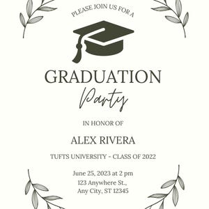 Graduation Party Invitation Template - Etsy