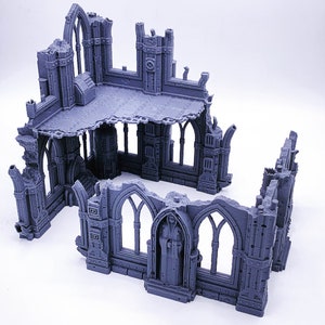 Gothic Ruins Medium Building B Warhammer 40k Tabletop Terrain RPG ...