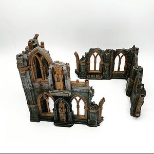 Gothic Ruins Medium Building B Warhammer 40k Tabletop Terrain RPG ...