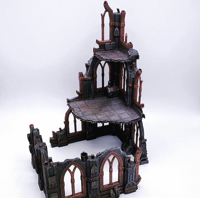 Gothic Ruins Large Building A Warhammer 40k Tabletop Terrain RPG ...