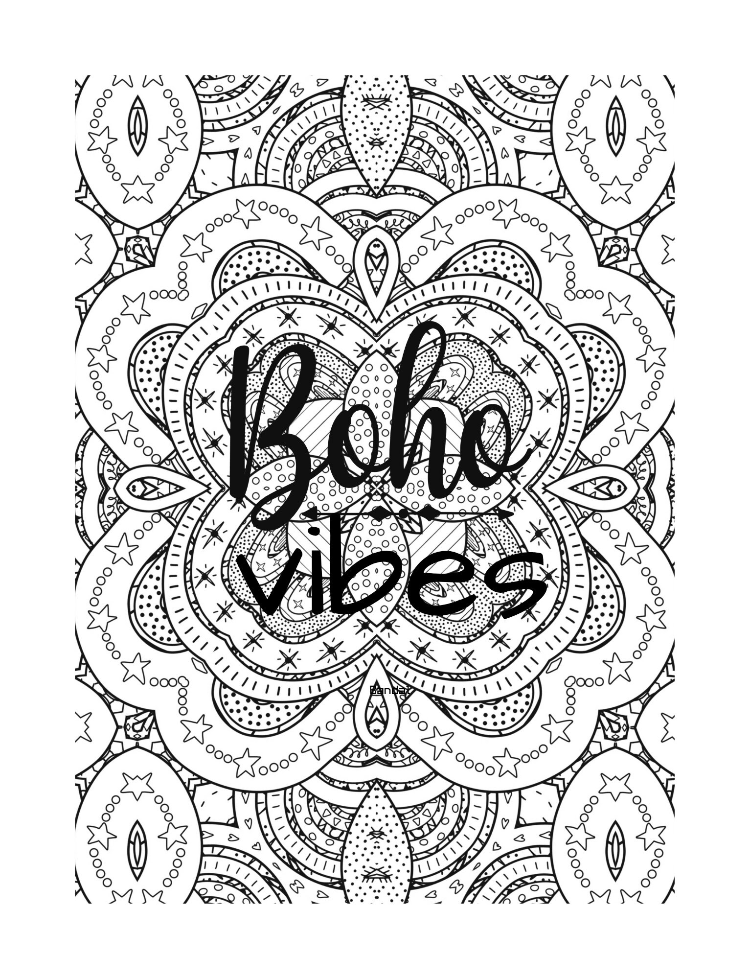 10 Boho Mandala Coloring Sheets - Etsy