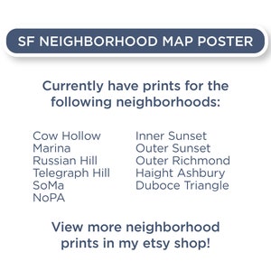 San Francisco Poster Neighborhood Map Outer Sunset SF Map - Etsy