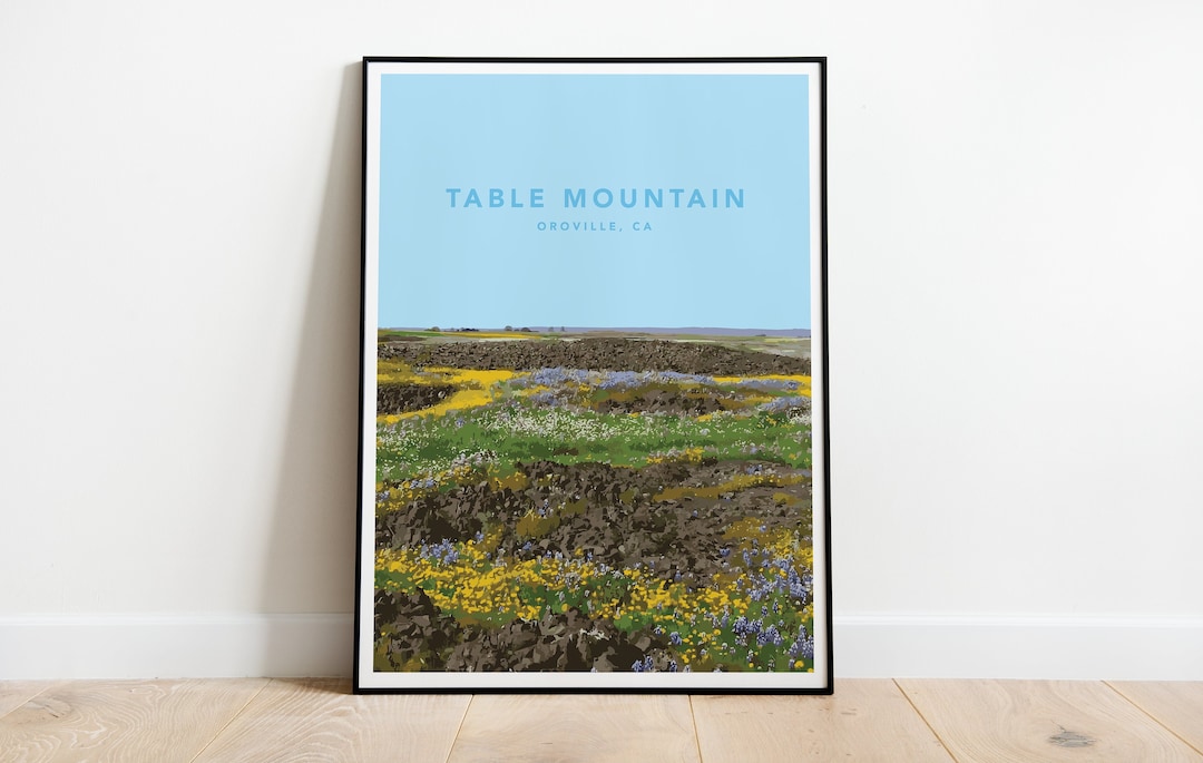 Table Mountain Poster | Oroville, Ca Chico, Ca | Bidwell Park - Etsy