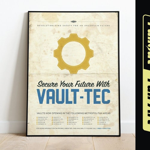 Fallout Poster Vault-tec Fallout Inspired Poster Fallout - Etsy