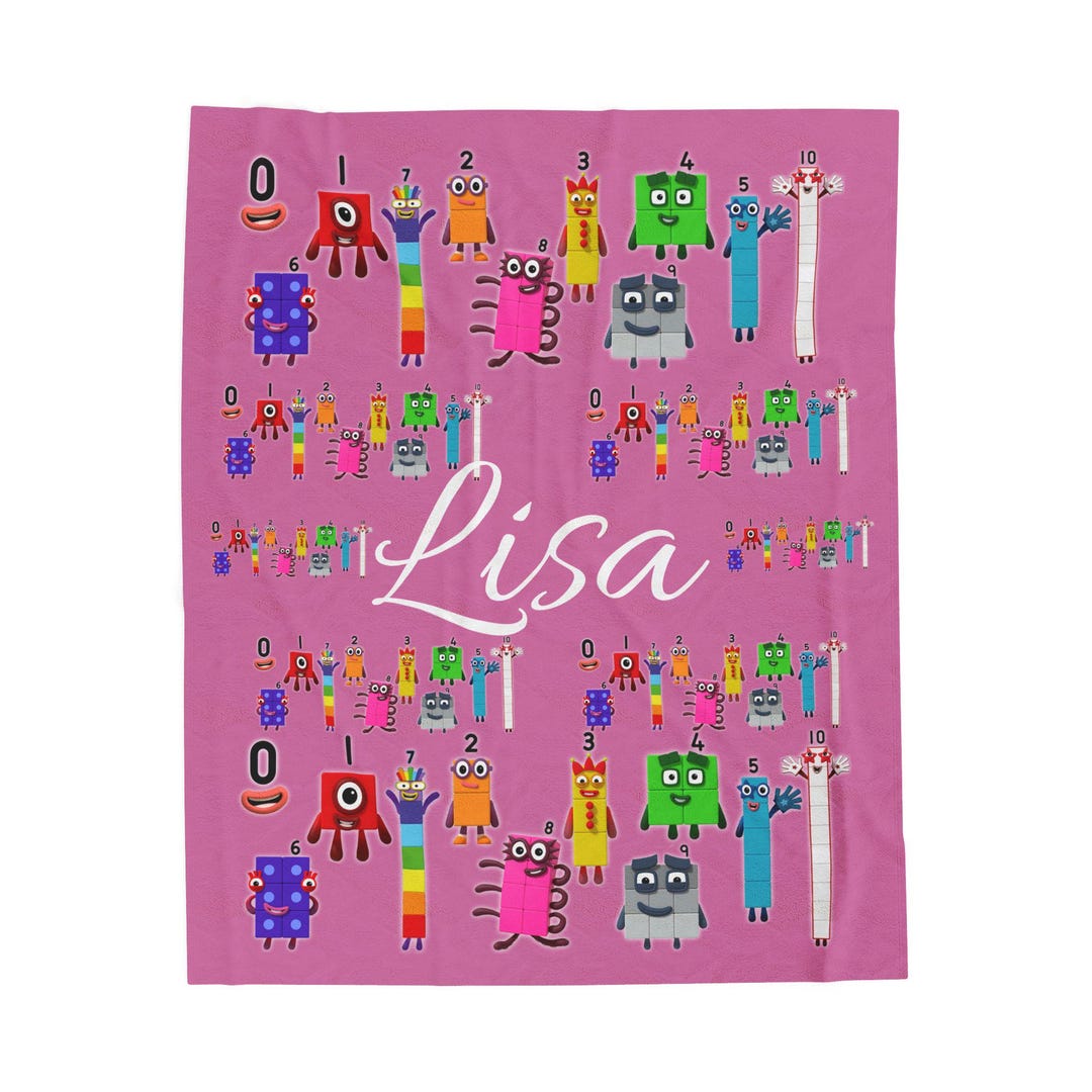Personalized Kids Numberblocks Velveteen Plush Blanket, Colorful ...