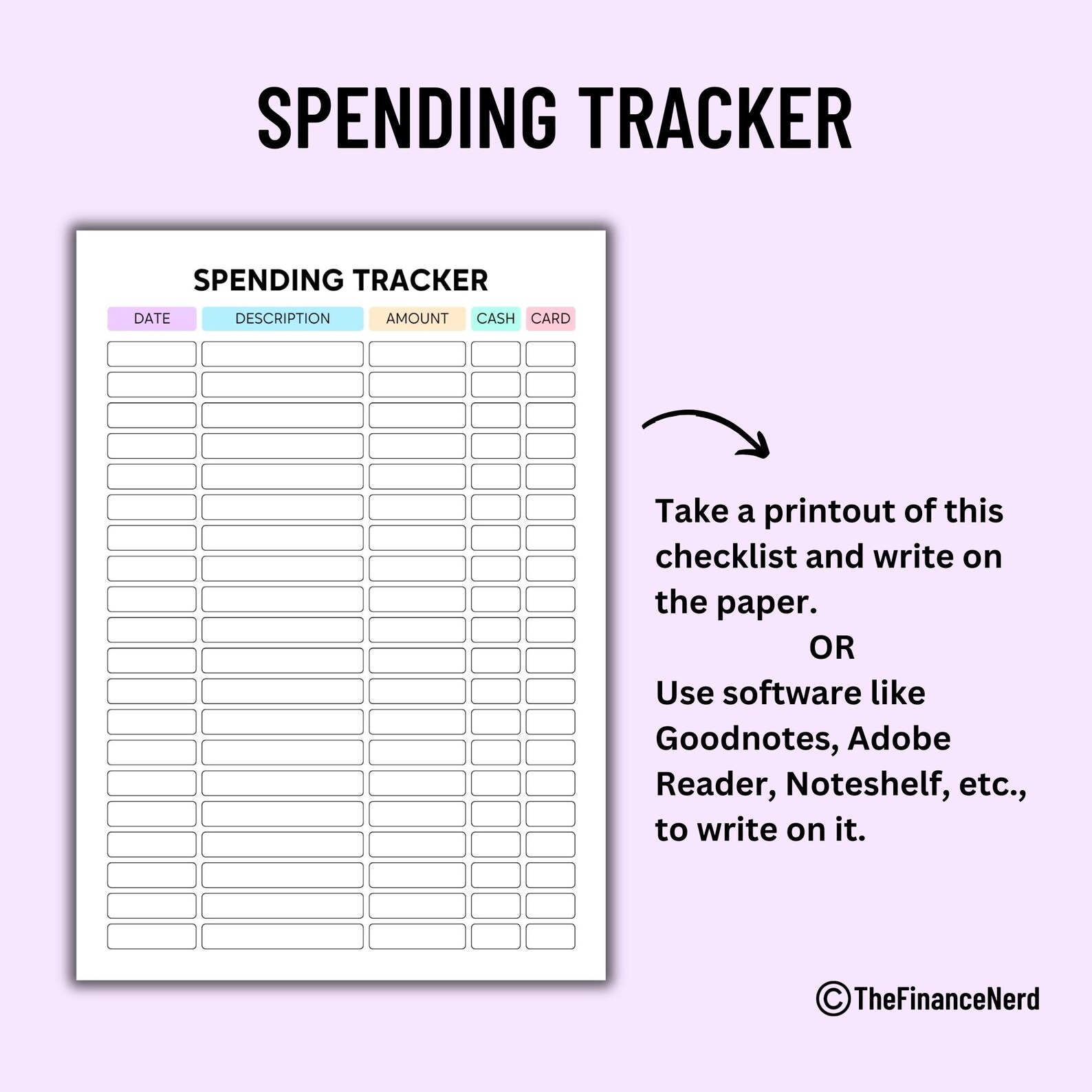 Editable Spending Tracker, Spending Log, Planner Page, Finance Tracker ...