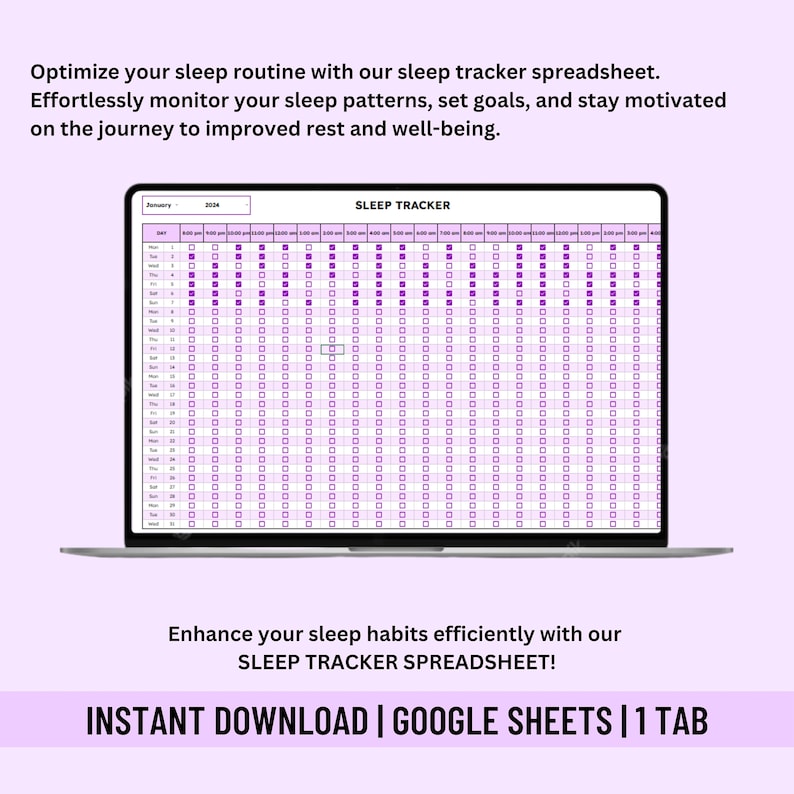 Sleep Tracker Printable | Monthly, Daily Sleep Journal Sleep Quality ...