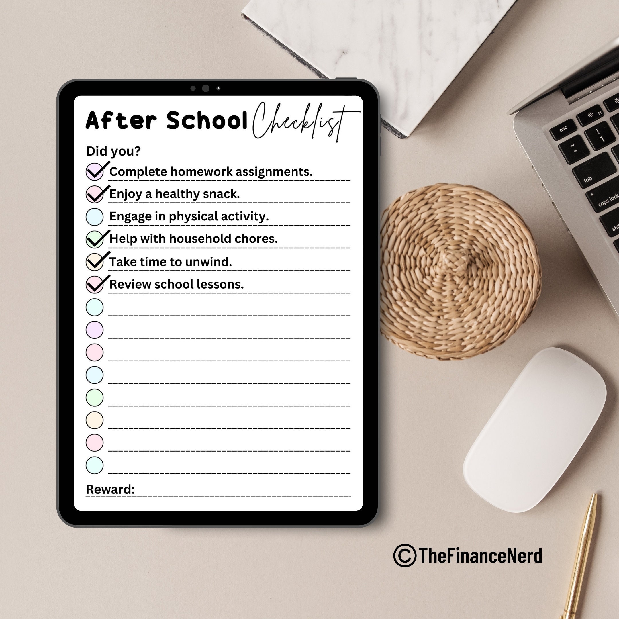 Editable After School for Kids, Printable, Kids Chore Chart, After ...
