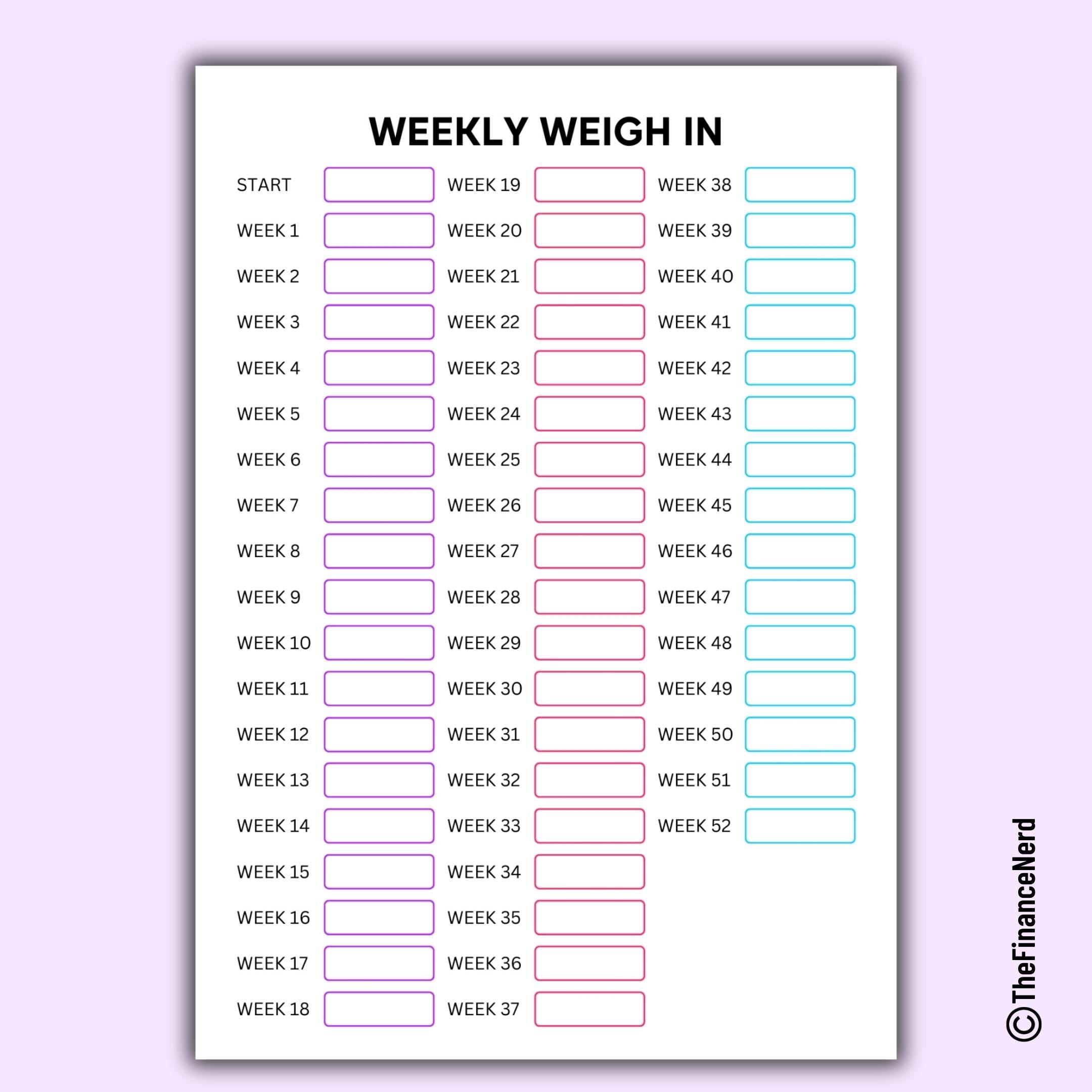 Editable Weekly Weight Loss Tracker, Weight Loss Log, Fitness Planner ...