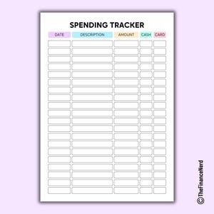 Editable Spending Tracker, Spending Log, Planner Page, Finance Tracker ...