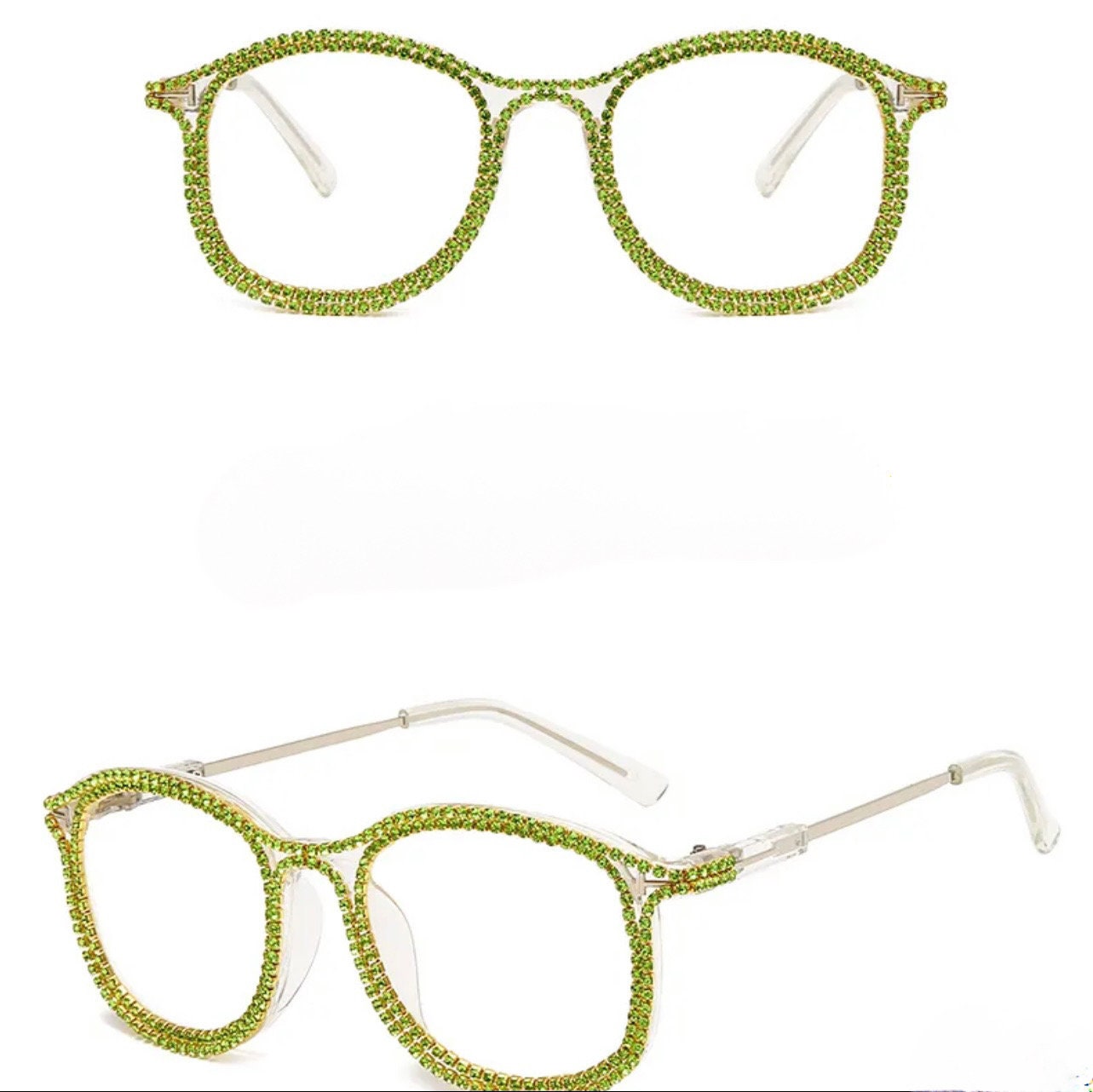 Rhinestone Cat Eye Glasses Women Retro Bling Eyewear - Etsy