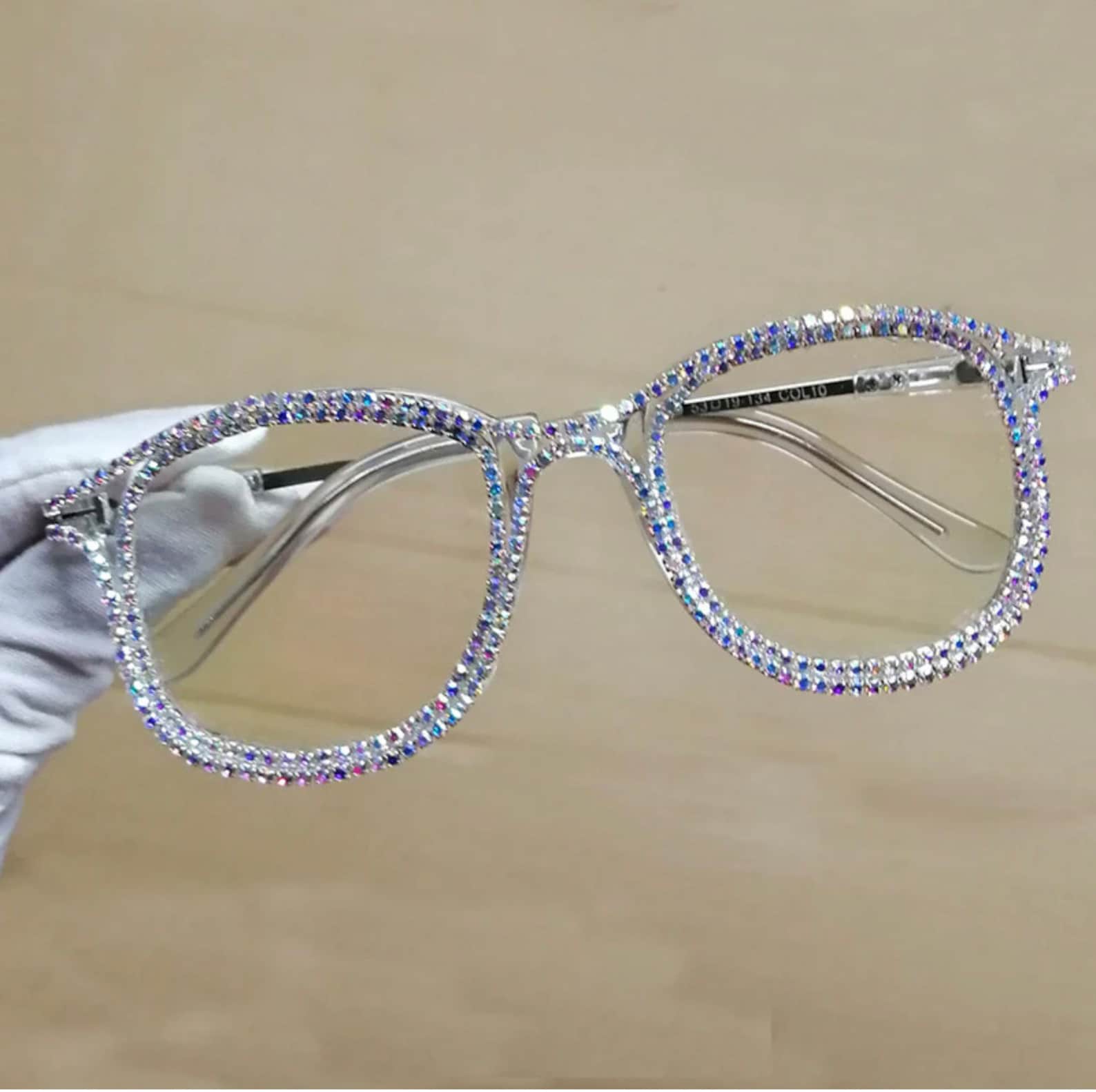 Rhinestone Cat Eye Glasses Women Retro Bling Eyewear - Etsy