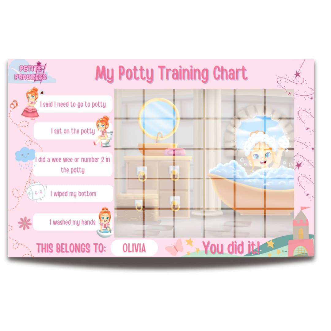 Sustainable Custom Princess Potty Chart, Sticker Reward System ...