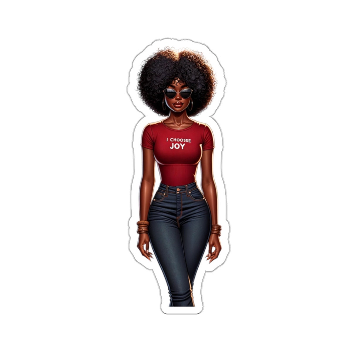 Ebony Black Girl Magic Dark Girl Sticker for Computer - Etsy