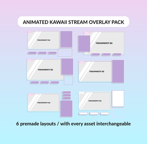 Animted Kawaii Stream Overlays | Etsy