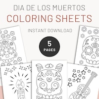 Sugar Skull Coloring Page, Dia De Los Muertos Activity, PRINTABLE ...