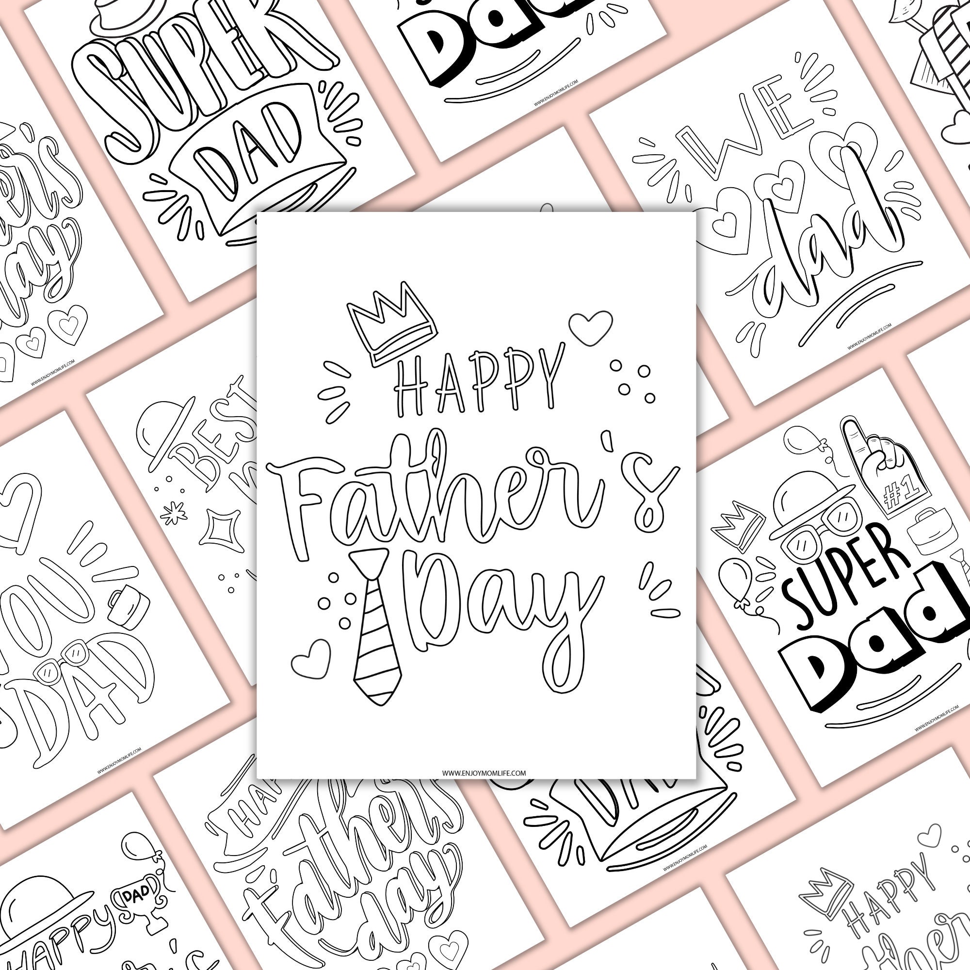 Printable Father's Day Coloring Pages, 9 Page Father's Day Coloring ...