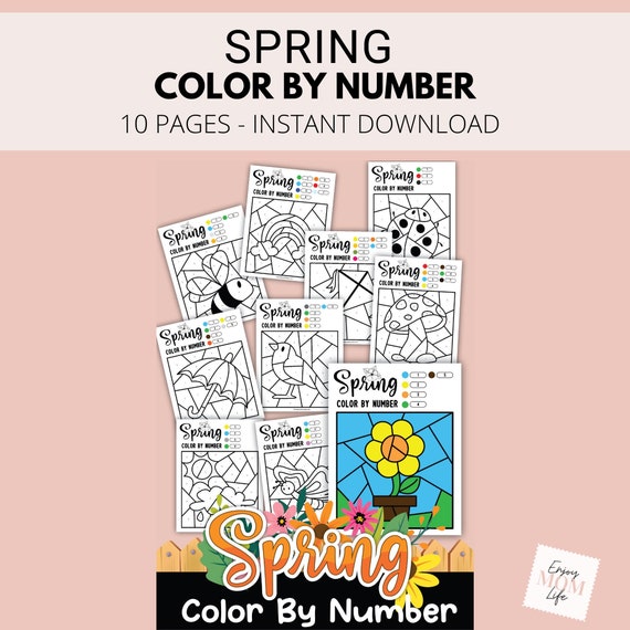 Spring Color by Number Activity for Preschool Spring Themed | Etsy
