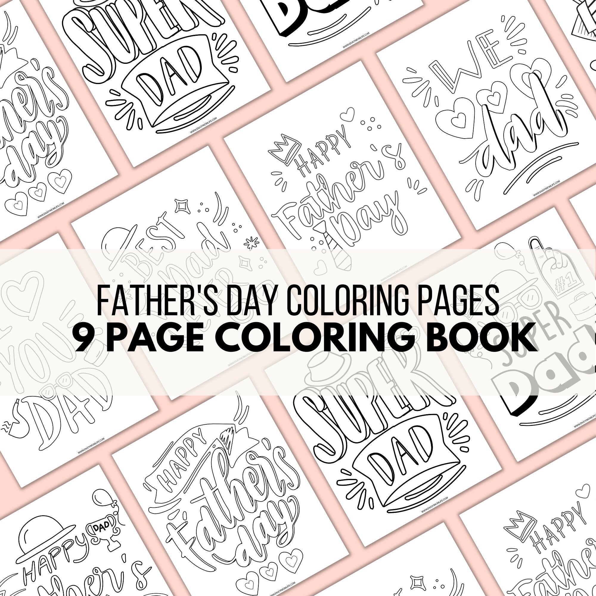 Printable Father's Day Coloring Pages, 9 Page Father's Day Coloring ...