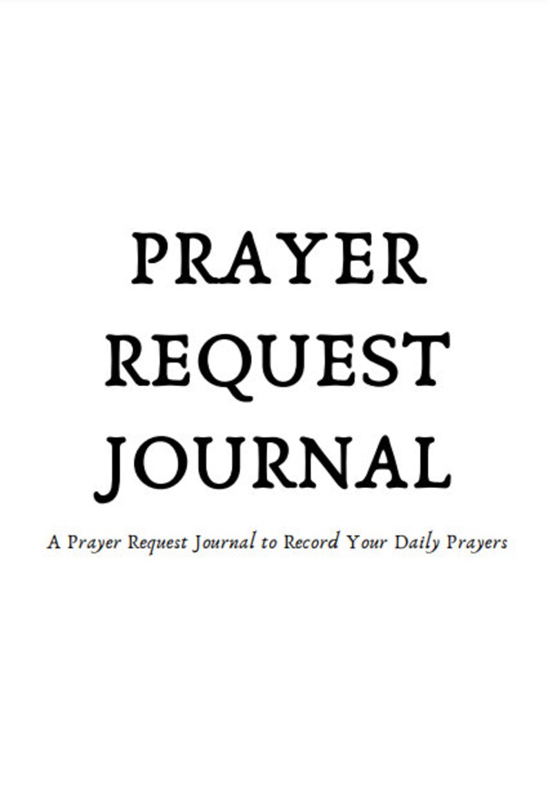 Printable prayer Request Journal - Etsy