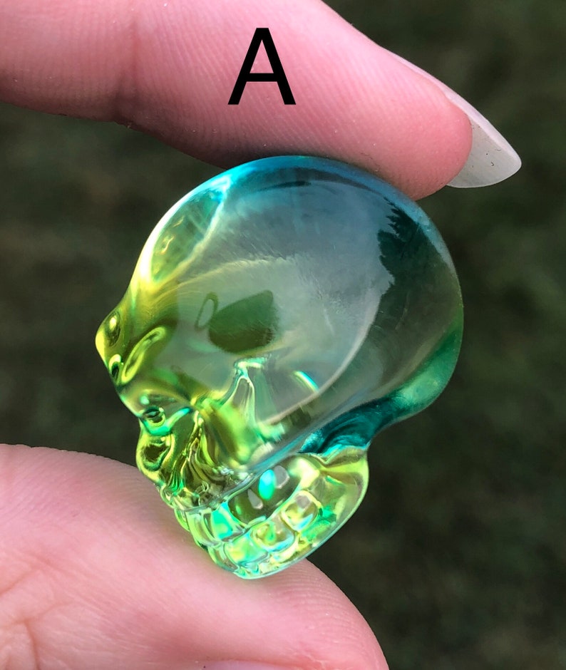 Colorful Glass Aura Mini Skulls; Multi-color Transparent Skull - Etsy