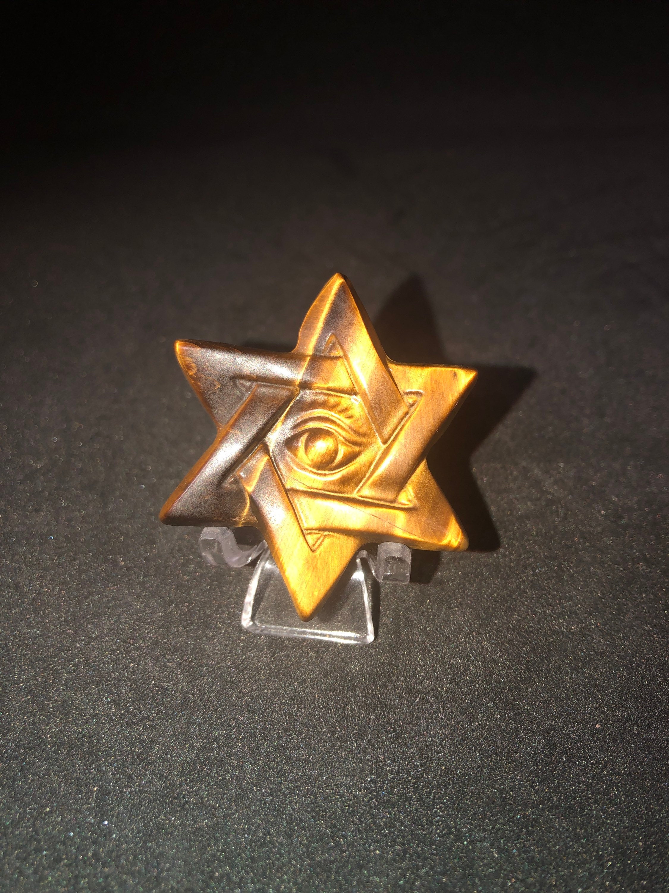 Tigers Eye Six-pointed Star W/ Eye Hexagram Star of David Creators Star ...