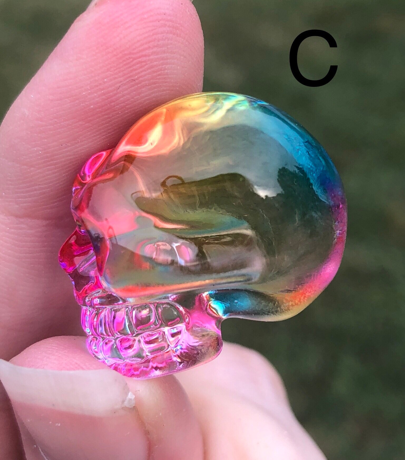 Colorful Glass Aura Mini Skulls; Multi-color Transparent Skull - Etsy