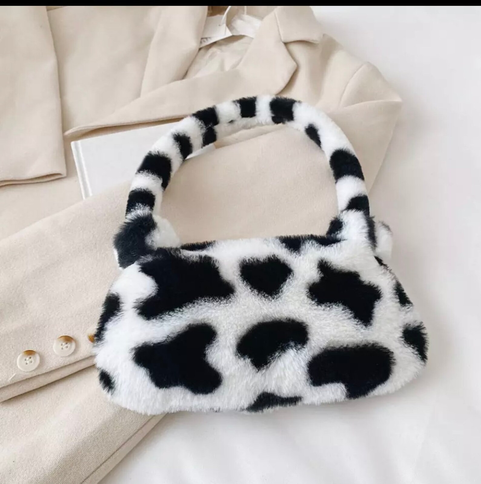 Fluffy Cow Print Shoulder/handbag - Etsy