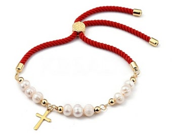 Red Cross Bracelet - Etsy