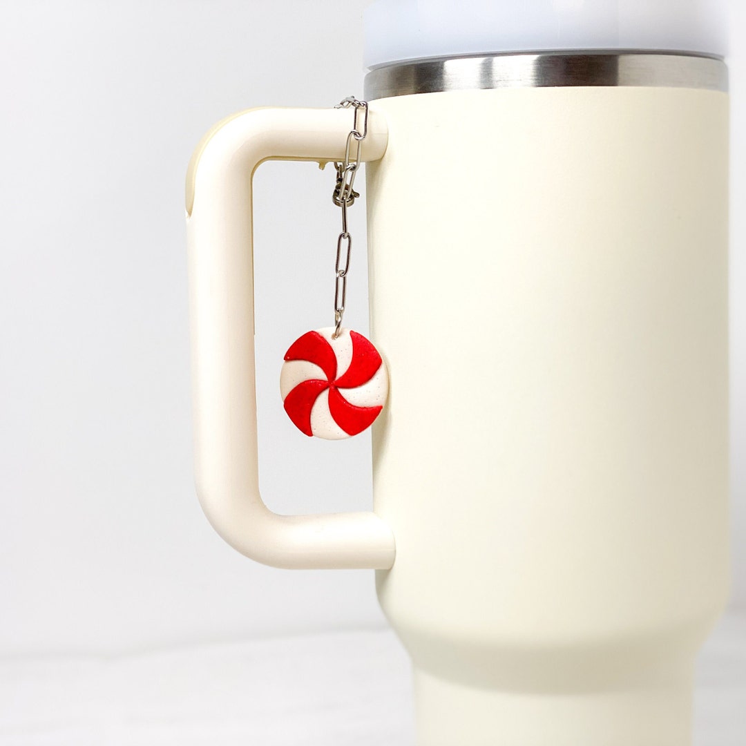 Peppermint Charm, Stanley Cup Accessory, Polymer Clay Charm, Stanley ...