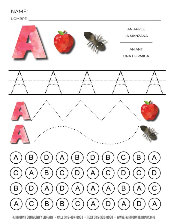 Preschool 'letter A' Printable Worksheet | Etsy