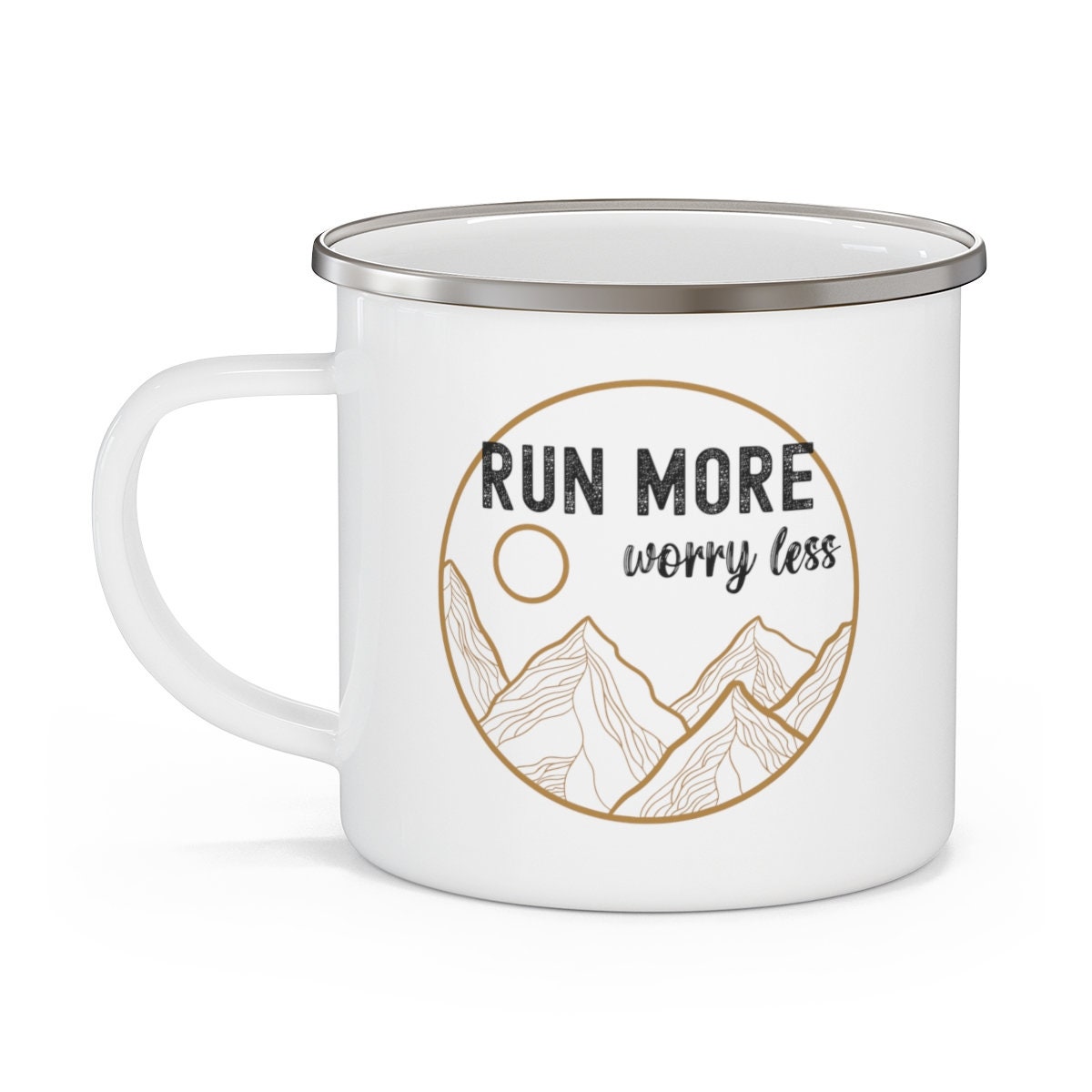 Run More Worry Less, Running Mug, Runner Gift, Gifts for Runners, Funny Running Mug, Campfire ...