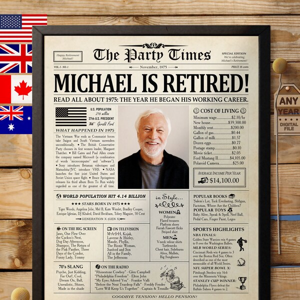Retirement Newspaper - Etsy