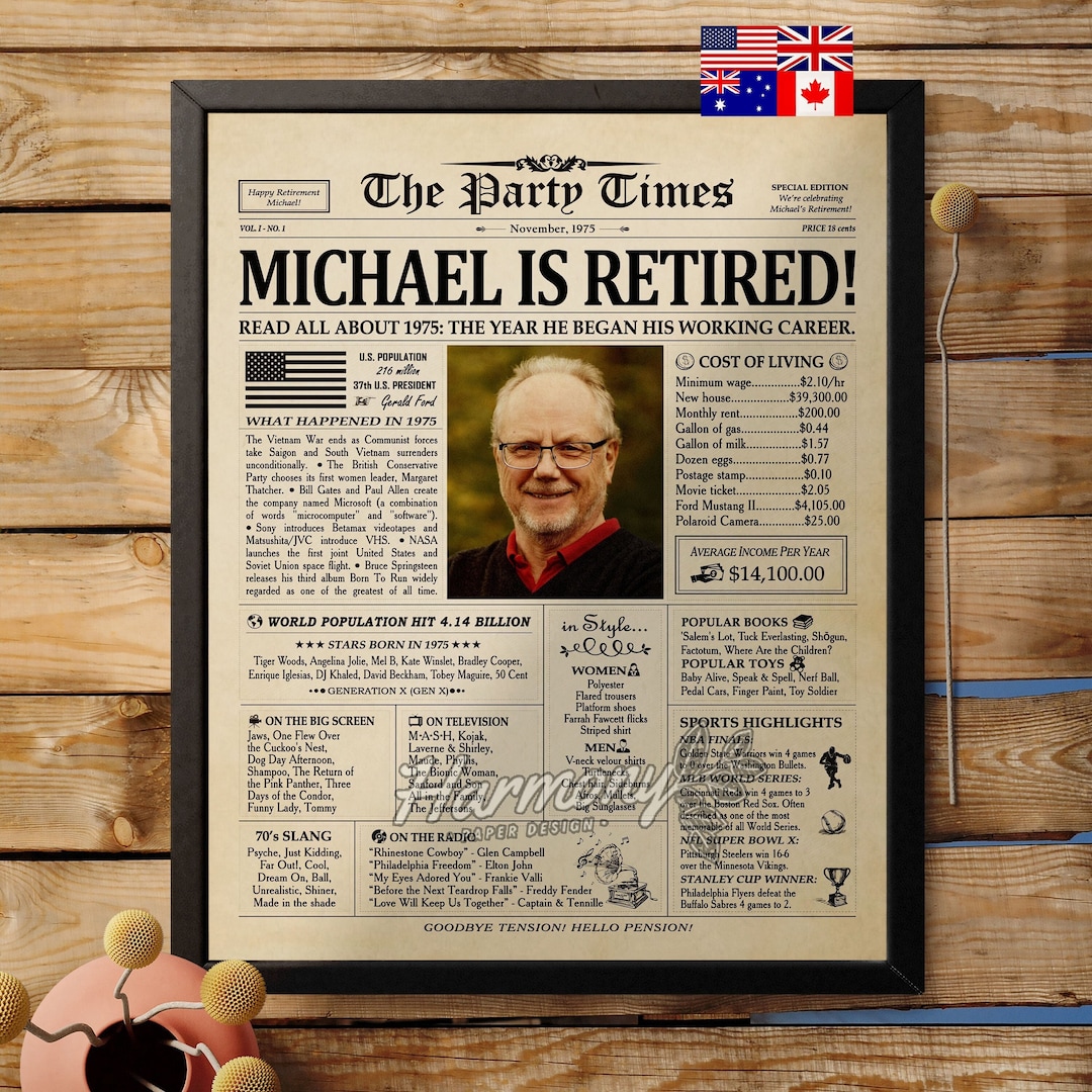 Retirement Gifts for Women and Men, Unique Retirement Newspaper Gifts ...