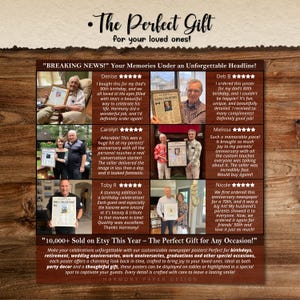 1st Birthday Newspaper Poster Sign, 1st Birthday Gift for Son or ...