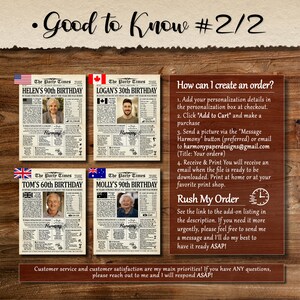 63rd Birthday Newspaper Poster Sign, Personalized Birthday Newspaper ...