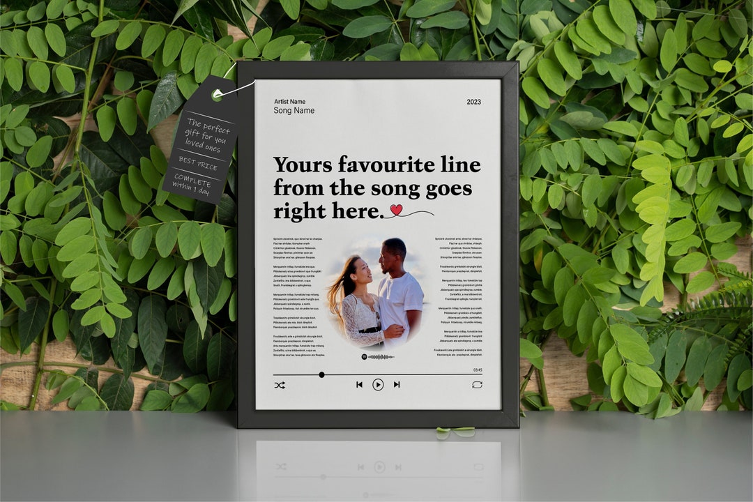 Custom Song Print, Your Song Print, Printable Lyric Wall Art ...