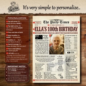 100th Birthday Gift, 100 Year Old Birthday Gift for Woman, 100th ...