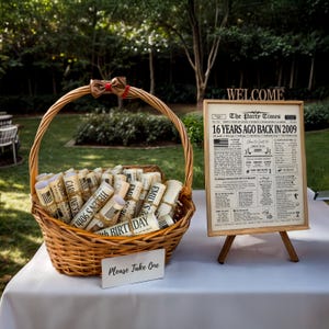 16th Birthday Newspaper Sign, Sweet 16 Gift, 16 Years Ago Back in 2009 ...