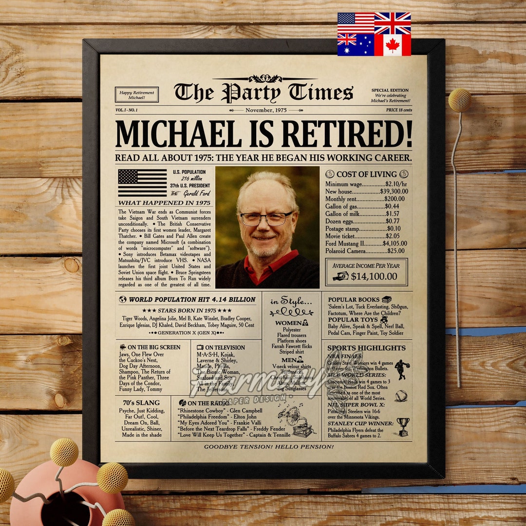 Retirement Gifts for Women and Men, Unique Retirement Newspaper Gifts ...