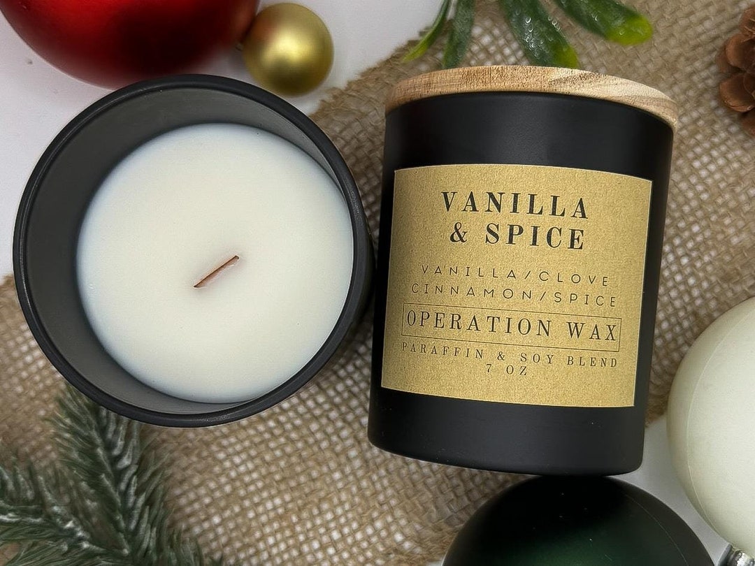 Vanilla & Spice Wood Wick Candle by Operation Wax Vanilla Clove Cinnamon Spice 7 Oz - Etsy