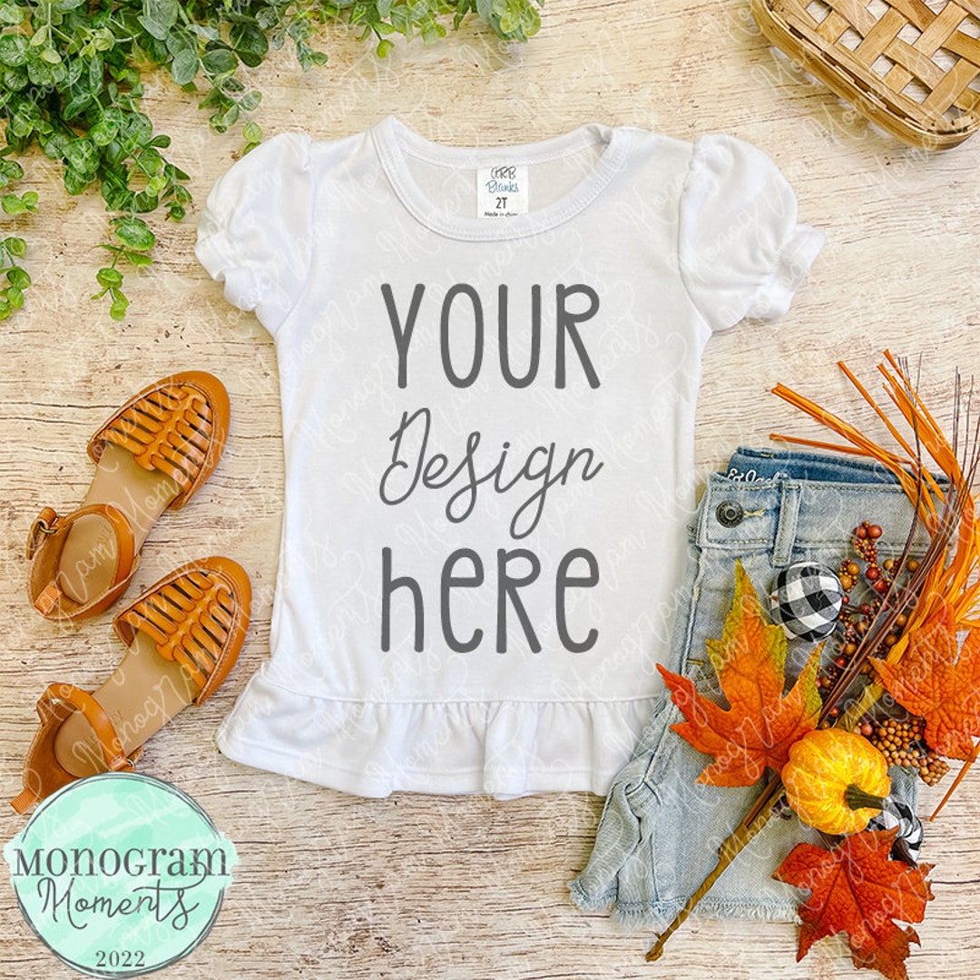 ARB Blanks-ss- Girl's Ruffle Sleeve Mockup-fall Mockup - Etsy