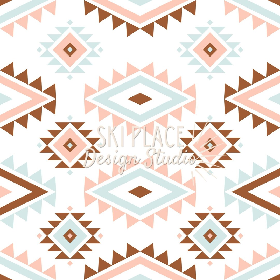 Pink Mint Aztec Seamless Pattern, Western Design (digital Download) - Etsy