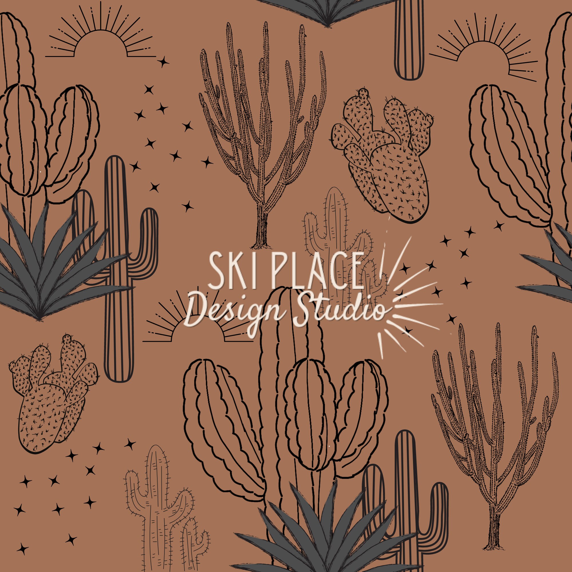 Desert Landscape Seamless, Desert Seamless Pattern, Boho Seamless ...
