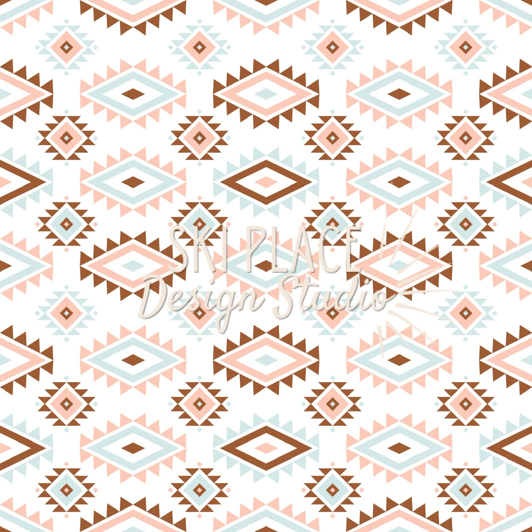 Aztec Seamless Pattern, Pink and Mint Aztec, Western Aztec Design, Pink ...