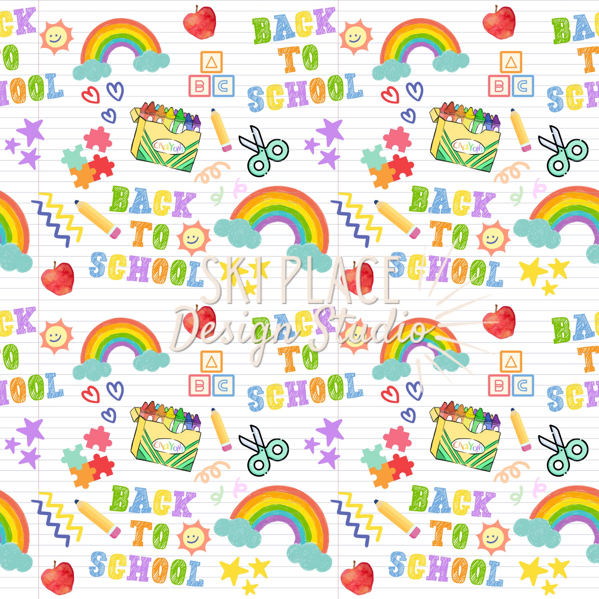 Back to School Seamless, Kinder Pattern, School Seamless Design, Kids ...