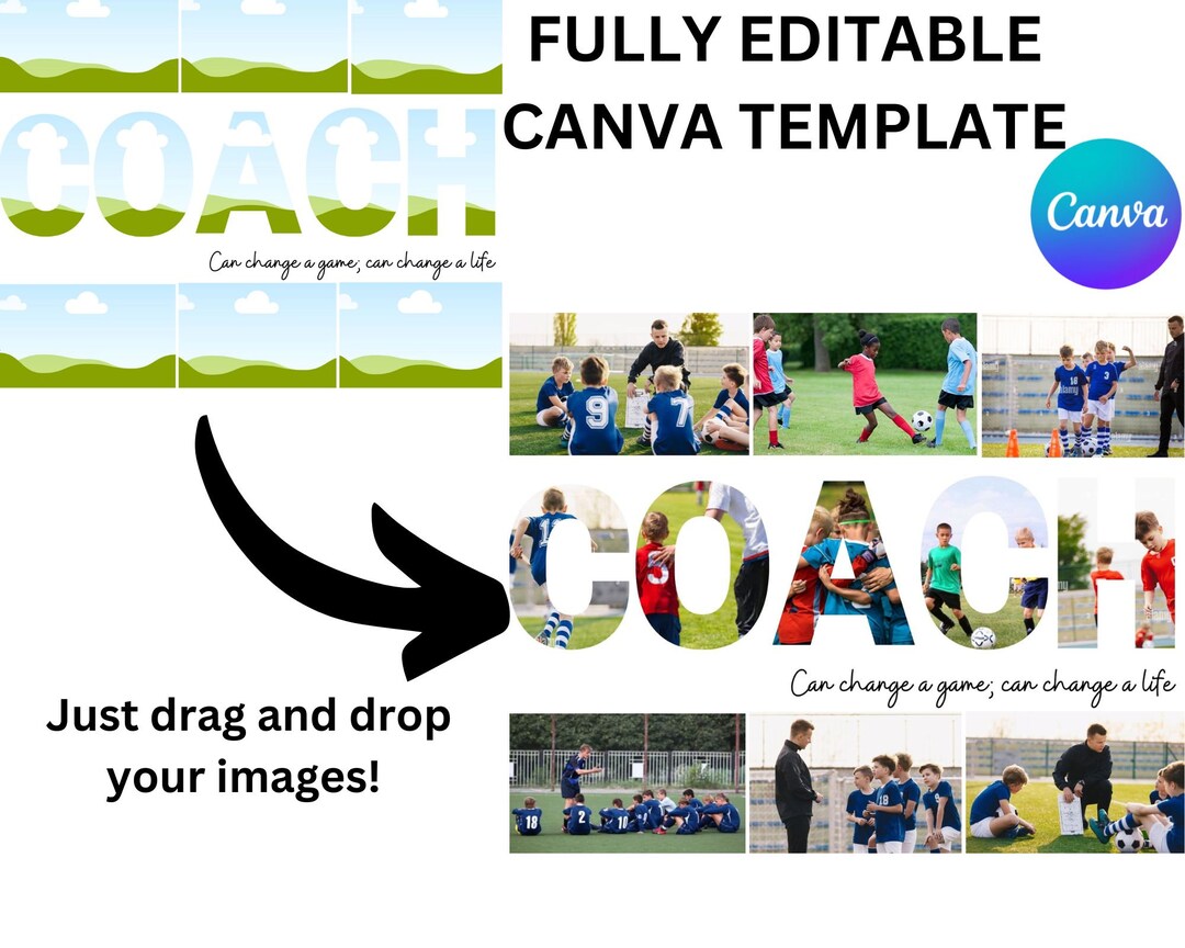Coach Collage Picture Template Canva Template Custom Gift for Coach ...