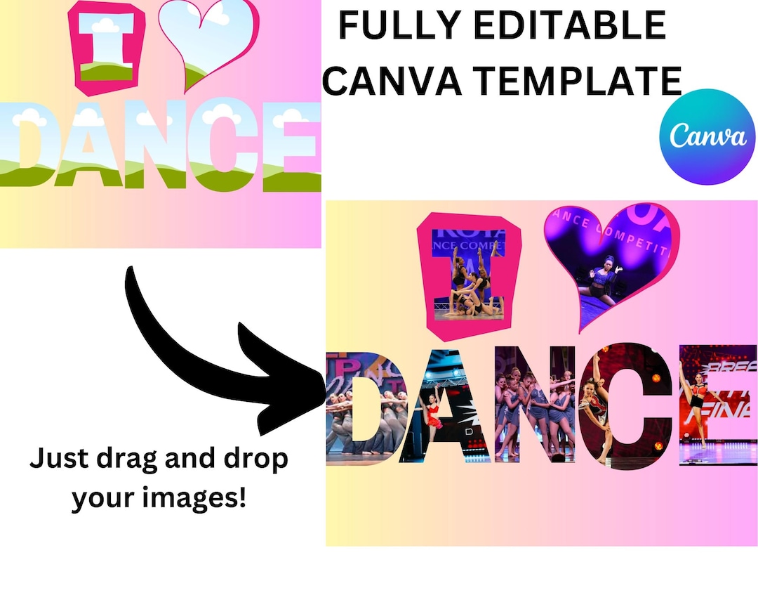 Dance Collage Template| Canva Template, Dance Gift, Dance Decoration ...
